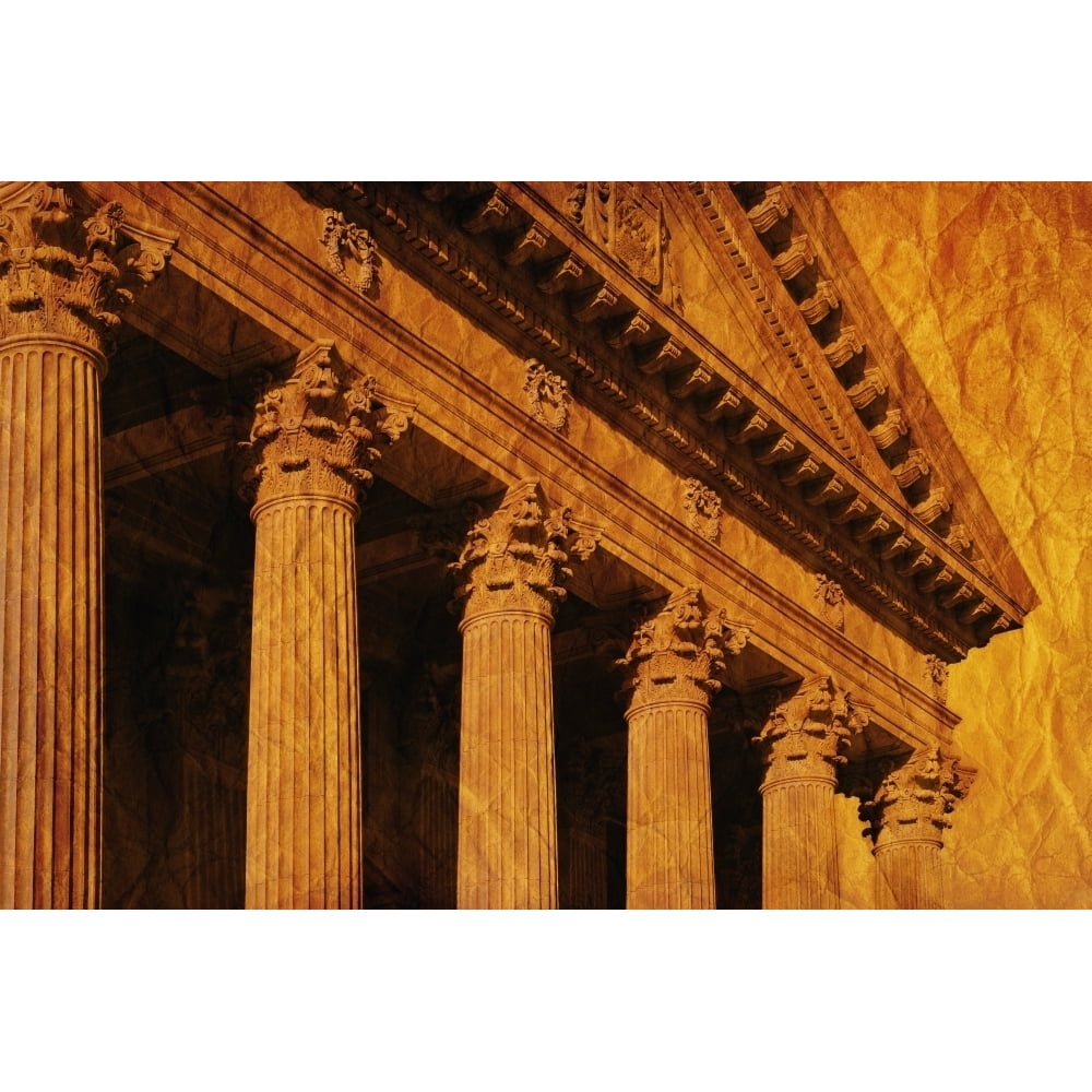 Columns And Fascia Of Greek Or Roman Style Building Poster Print ...