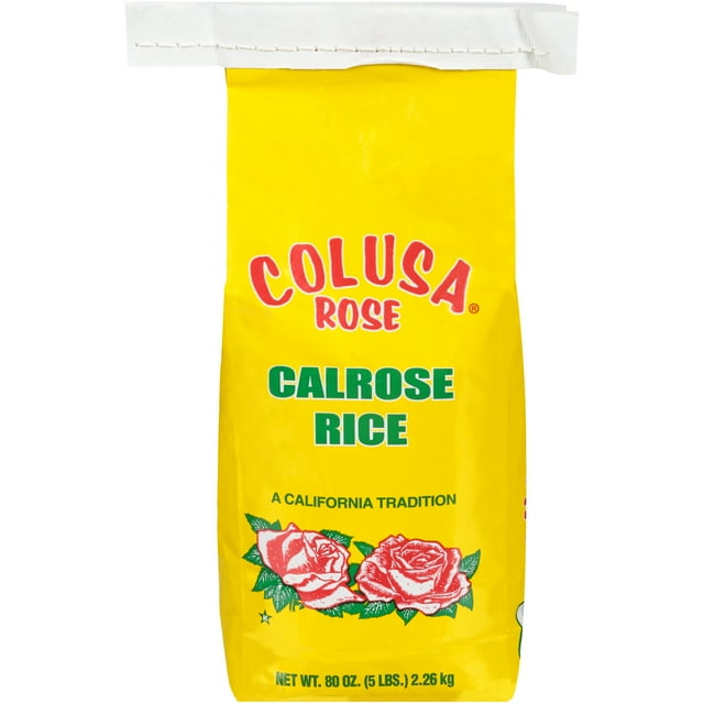 Colusa Rose Calrose Rice, Gluten Free Medium Grain White Rice, 5 lb Bag ...