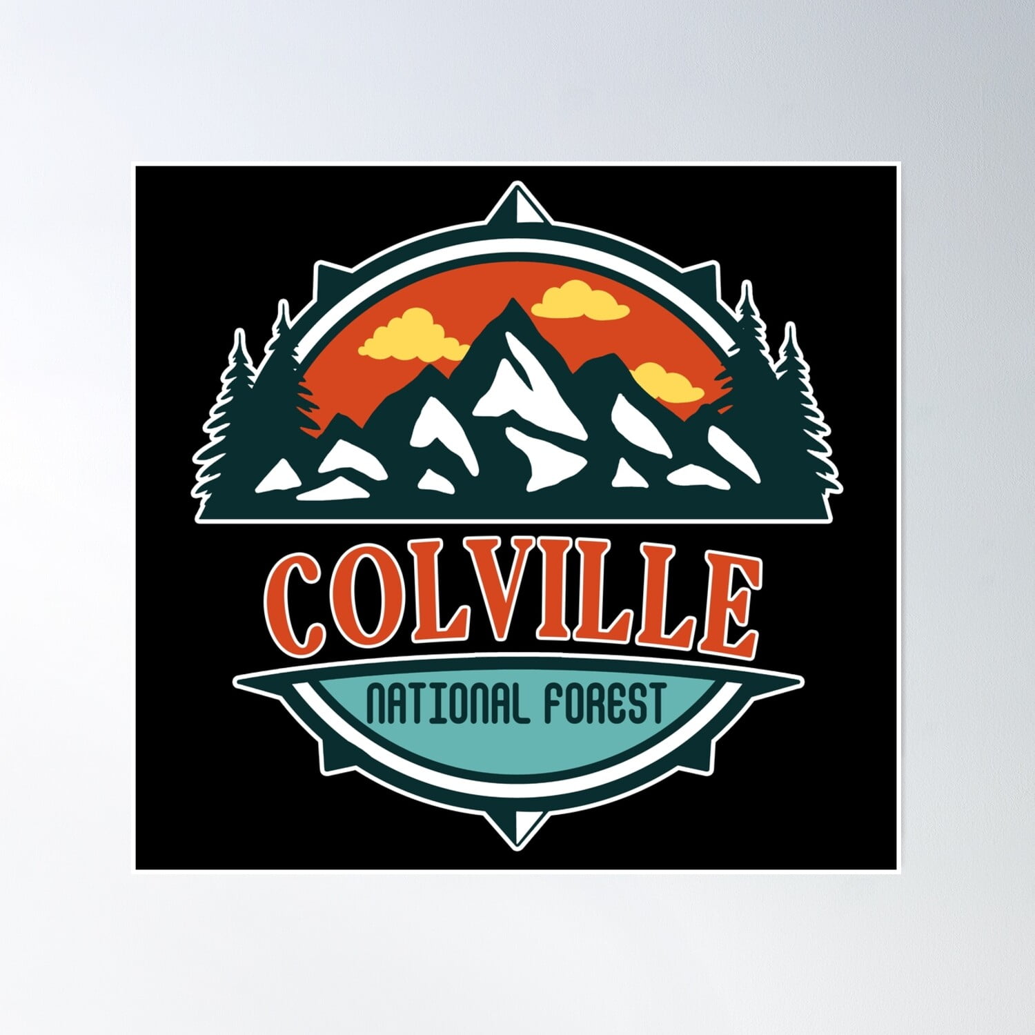 Colville National Forest Poster Wall Art, Modern Wall Decor, 16x16 ...
