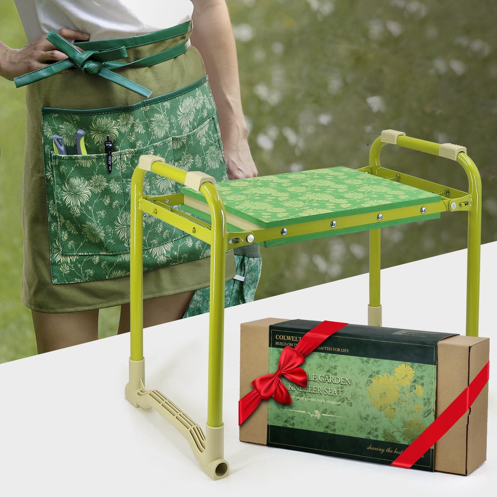 Colwelt Garden Stool and Kneeler Set, Garden Seat and Kneeler Heavy ...