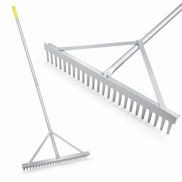 Free Shipping! Colwelt Landscape Rake 24Tines, Aluminum Rake with 68 ...
