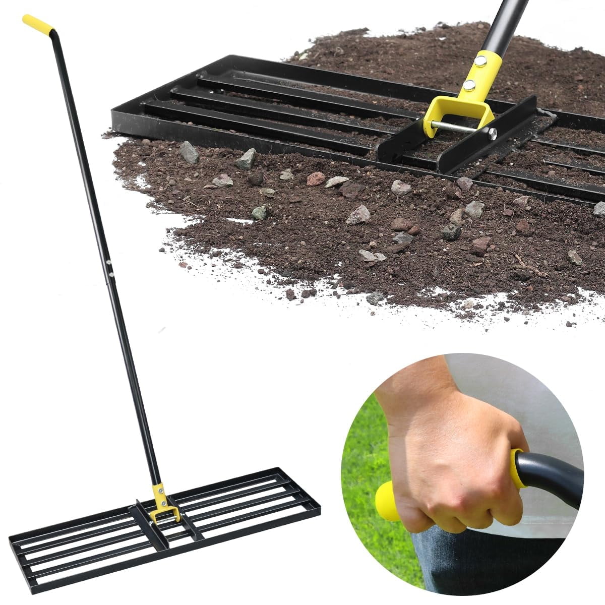 Colwelt Lawn Leveling Rake 31''×10'', Hefty Lawn Leveler Rake for Grass ...