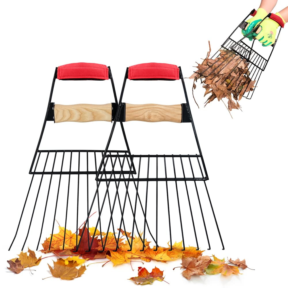 Colwelt Large Steel Leaf Scoops and Claws - Rugged Pick Tool for Lawn ...