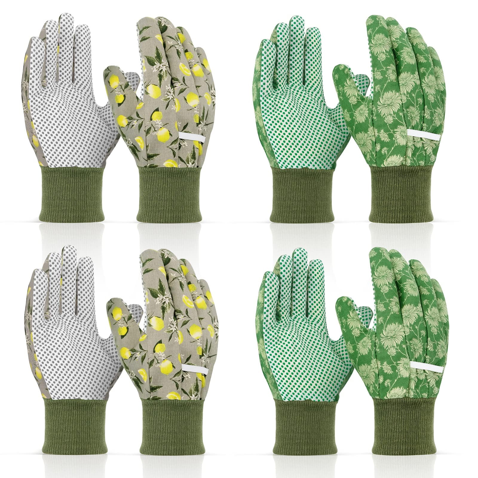 Colwelt Women's Medium Size Lawn Outdoor Cloth, 4 Pairs Lemon Floral ...
