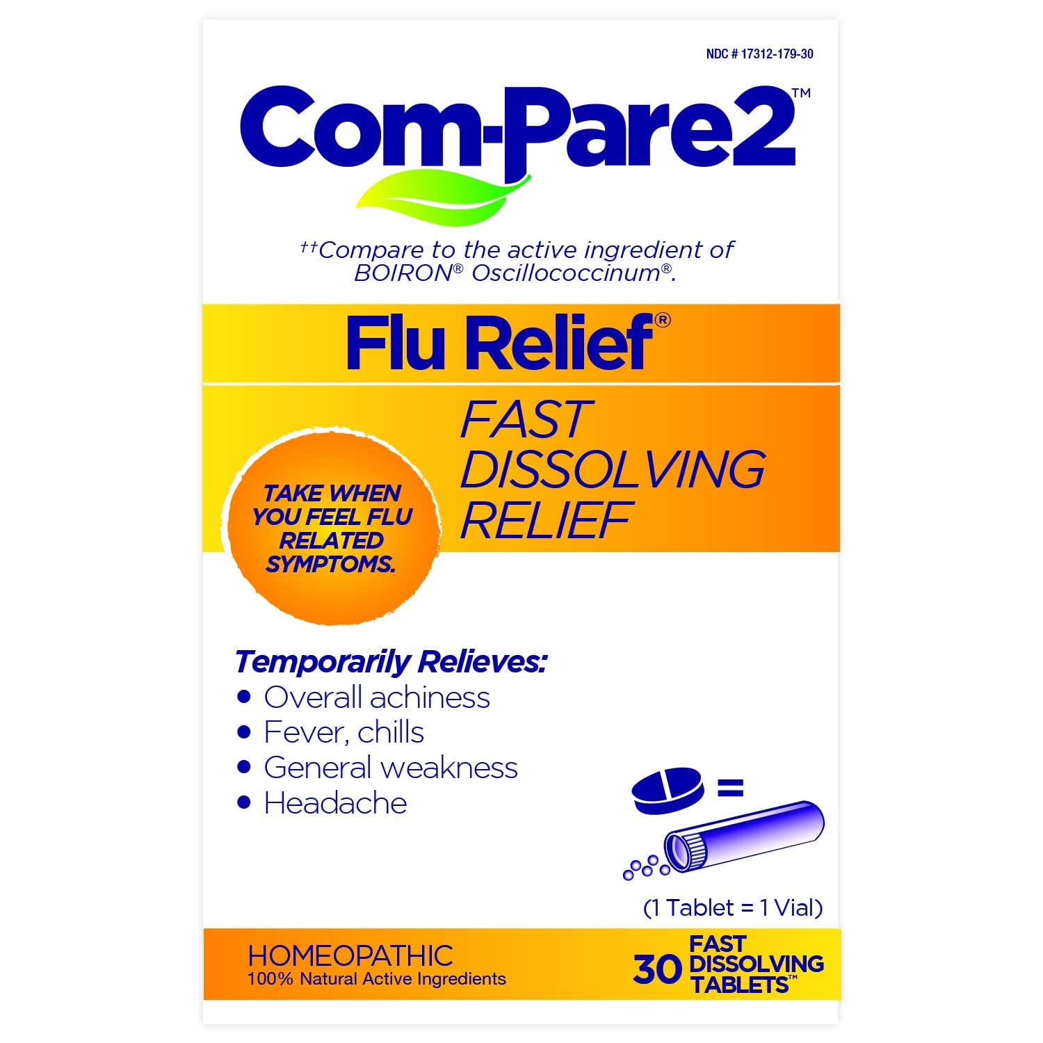 Com-pare2 - Flu Relief Fast Dsslv Tab - 1 Each-30 CT HSA/FSA Eligible ...