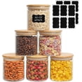 ComSaf 20oz Glass Food Storage Jar with Airtight Bamboo Lid, Set of 6 ...