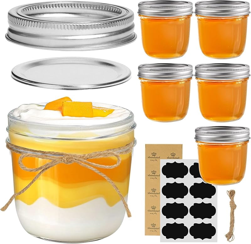 ComSaf Mason Jars 16 oz with lids - 4 Pack, Pint Mason Jars with Seal ...