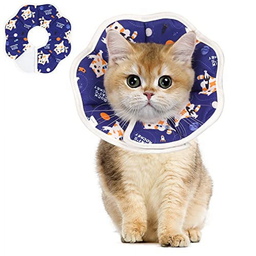 ComSaf Small Soft Cat Recovery Collar, Protective Adjustable Pet Cone ...