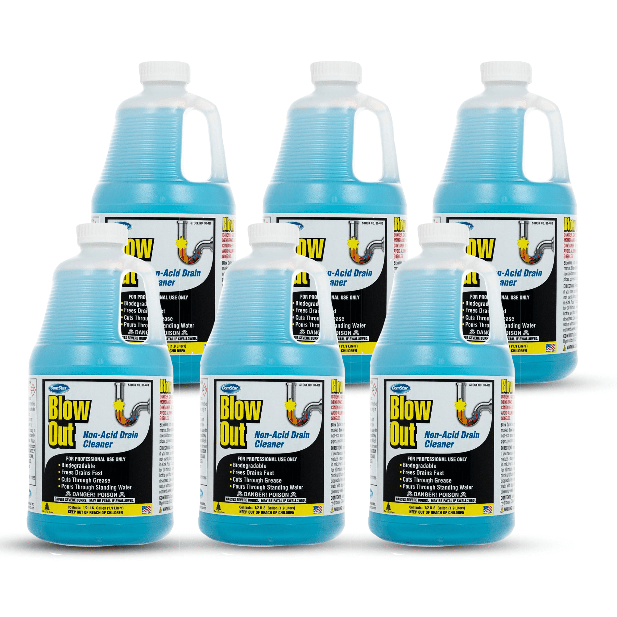 ComStar Blow Out, Non-Acid Liquid Drain Cleaner, Industrial Strength ...