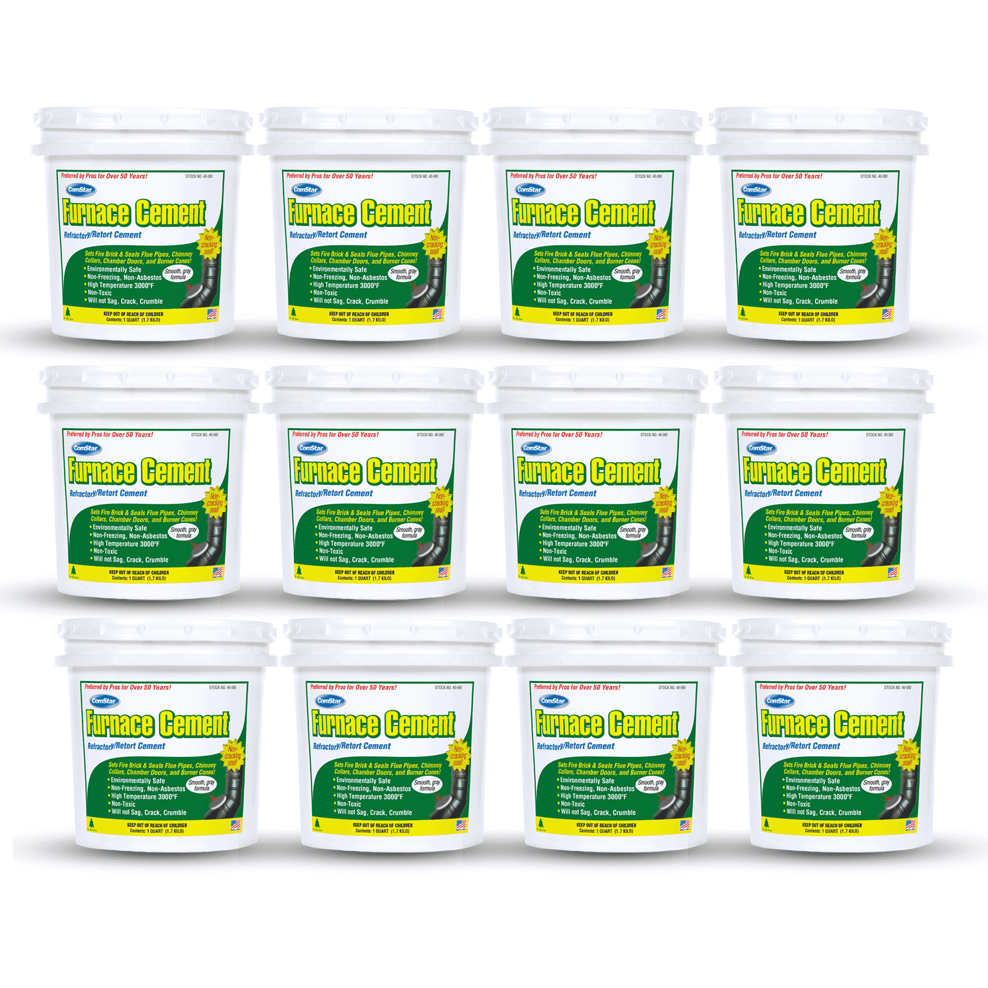 ComStar Furnace Cement,1 Quart - 3,000°F High-Temp Refractory & Retort ...