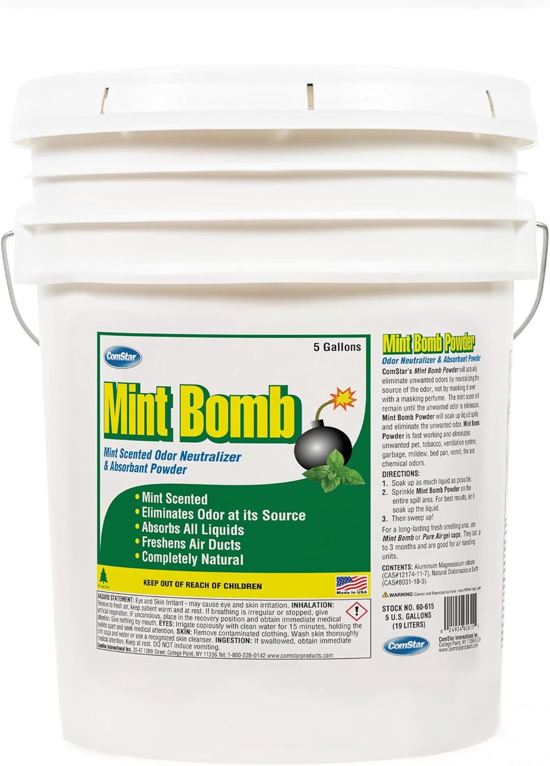 ComStar Mint Bomb Powder, Absorbent Odor Neutralizer, Fast-Acting, Long ...