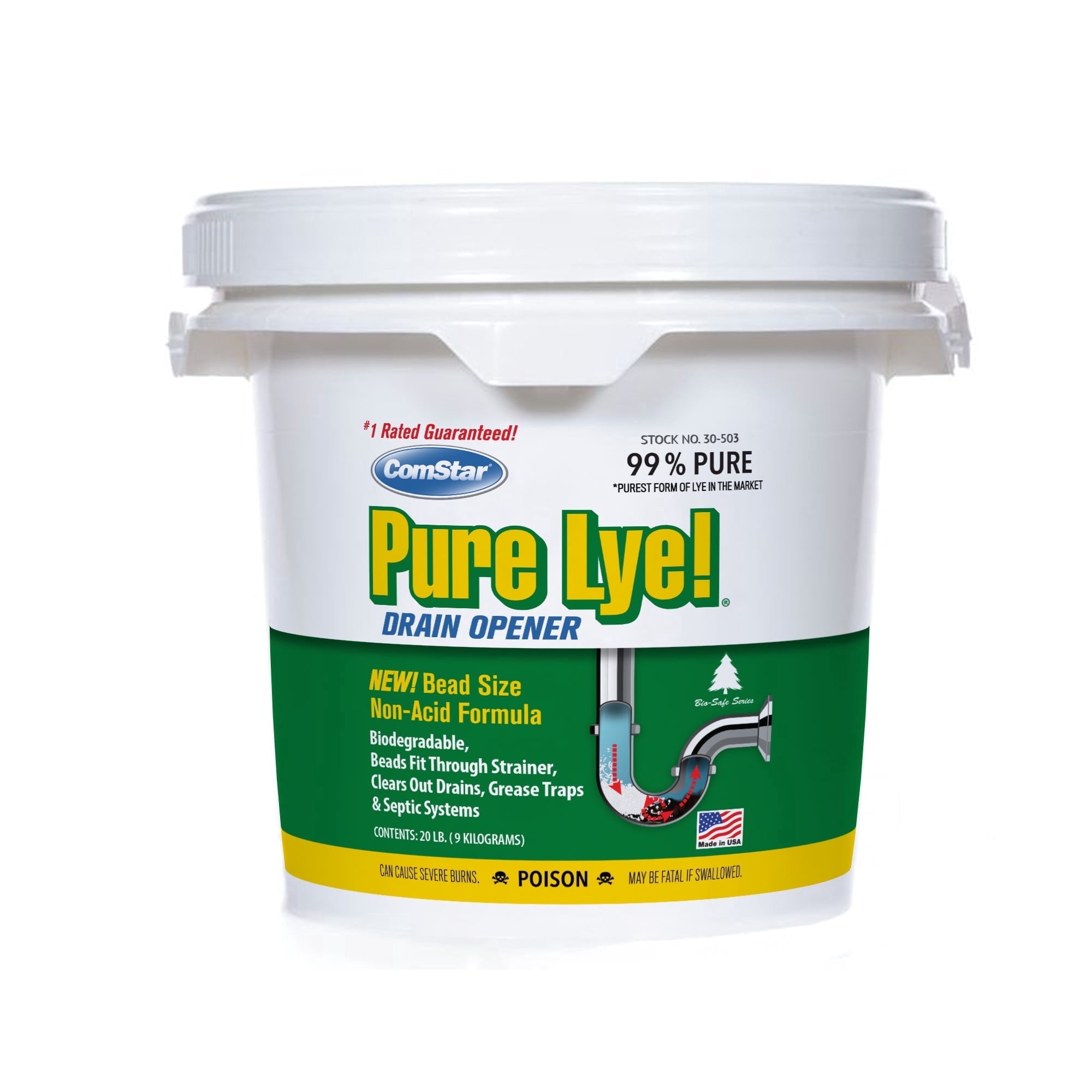 ComStar Pure Lye, 99% Pure Sodium Hydroxide Beads, Eco-Friendly ...