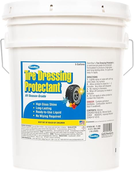 ComStar Tire Dressing Protectant, All Season Grade, Car Tire Care, High Gloss & Long-Lasting ...