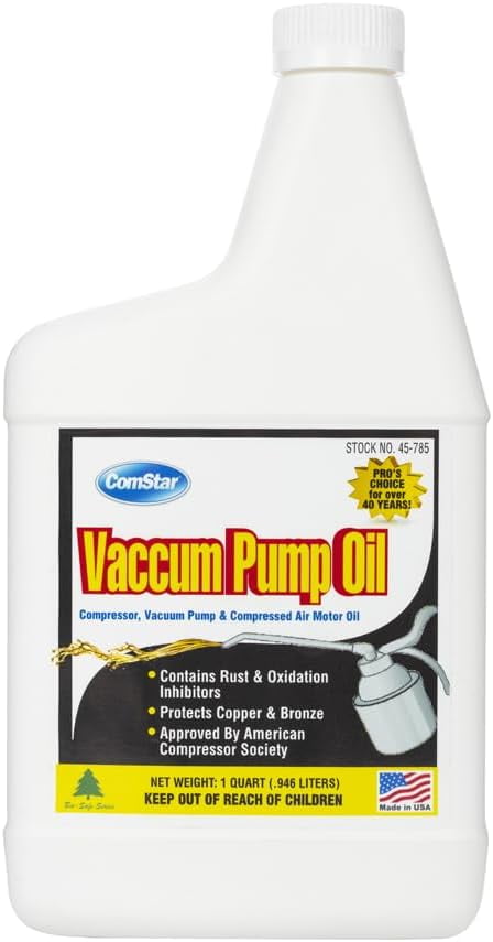 ComStar Vacuum Pump Oil, Universal Mineral-Based Oil, SAE 20 Weight ...