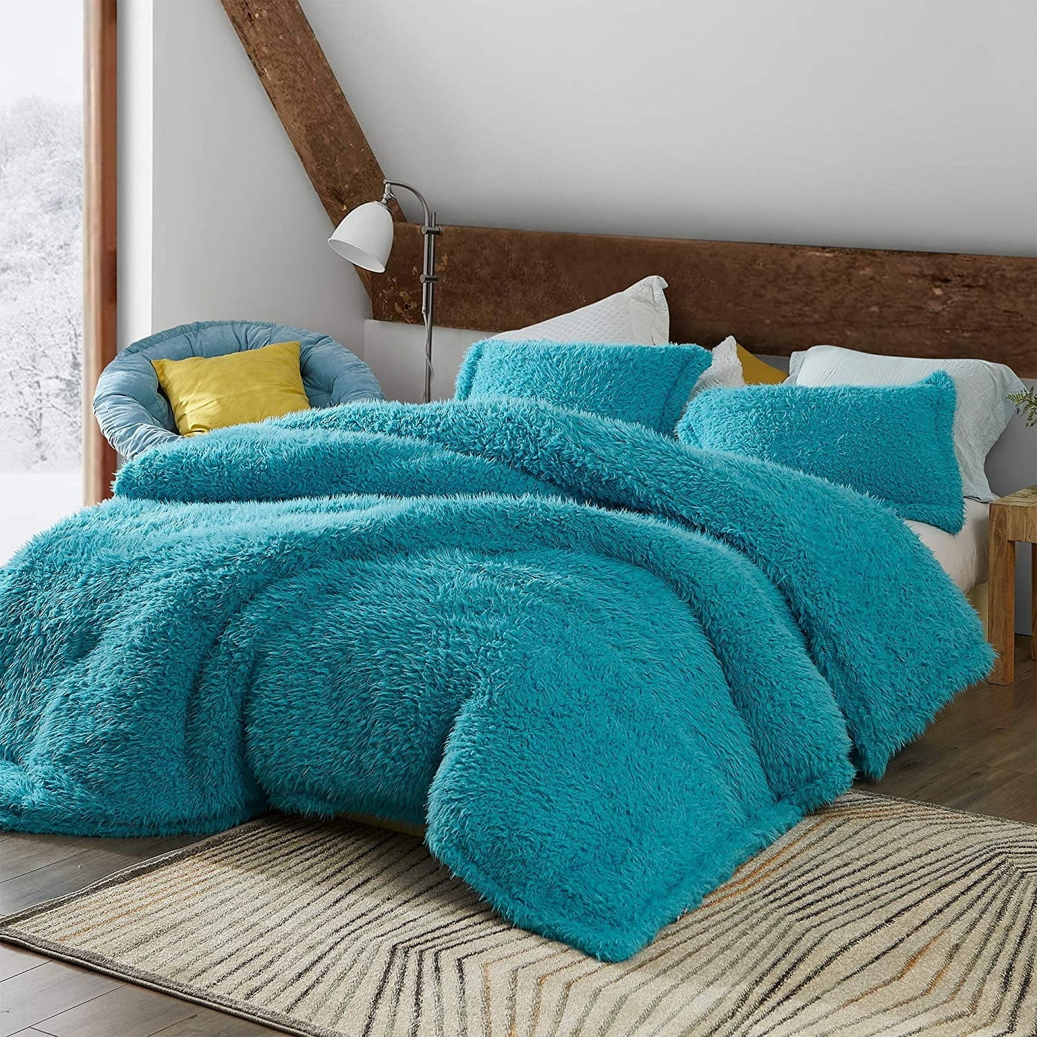 Coma Inducer Fluffy Clouds - ® Oversized Comforter Set - Aqua Queen ...