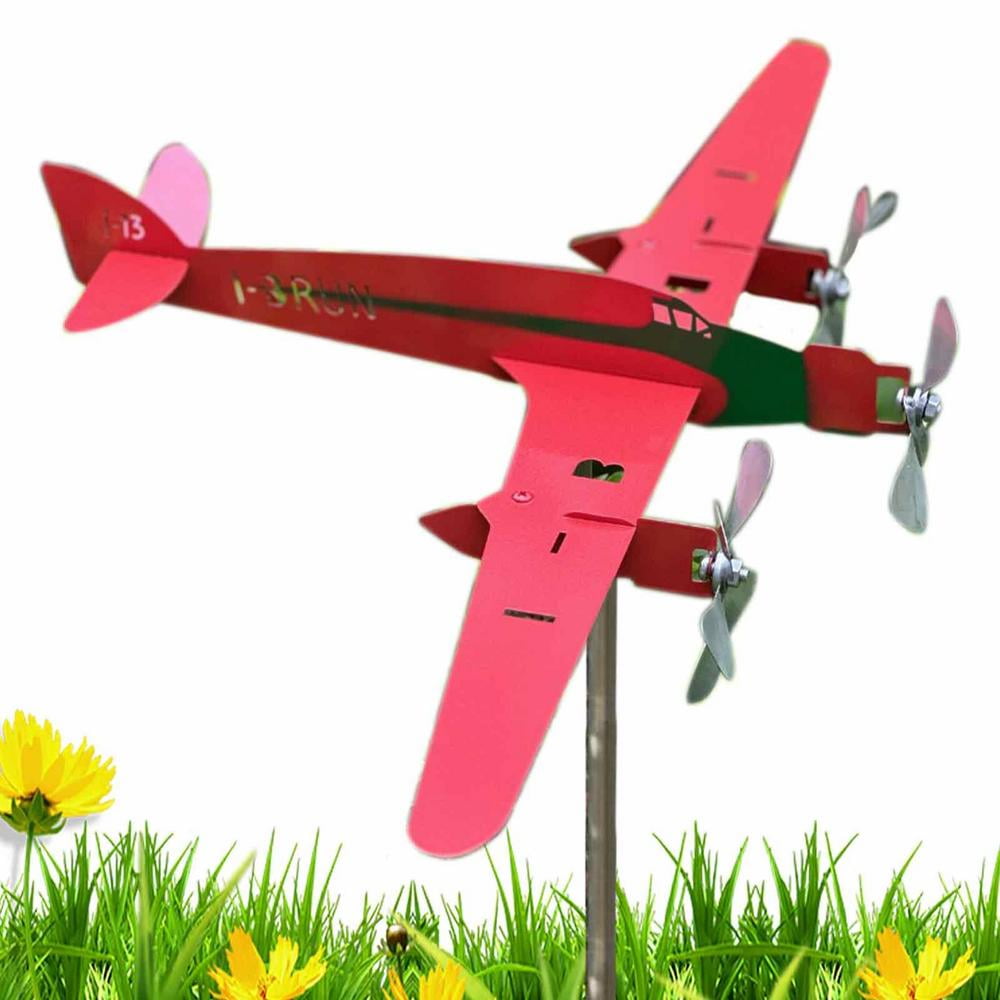 Comaie Airplane Yard Spinner Metal Aircraft Weathervane Decoration Cool ...