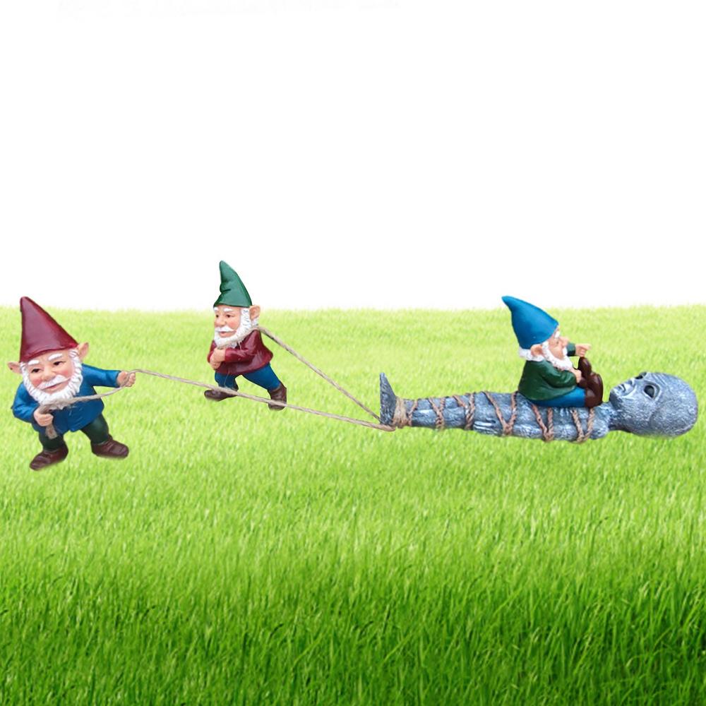 Comaie Alien And Gnome Garden Statue Outdoor Resin Alien Dwarf Set ...