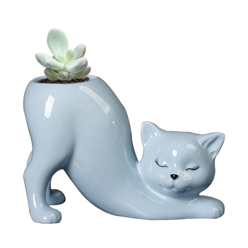 Comaie Cat Flower Pot Unique Flower Pot Desktop Planter Vase Holder ...