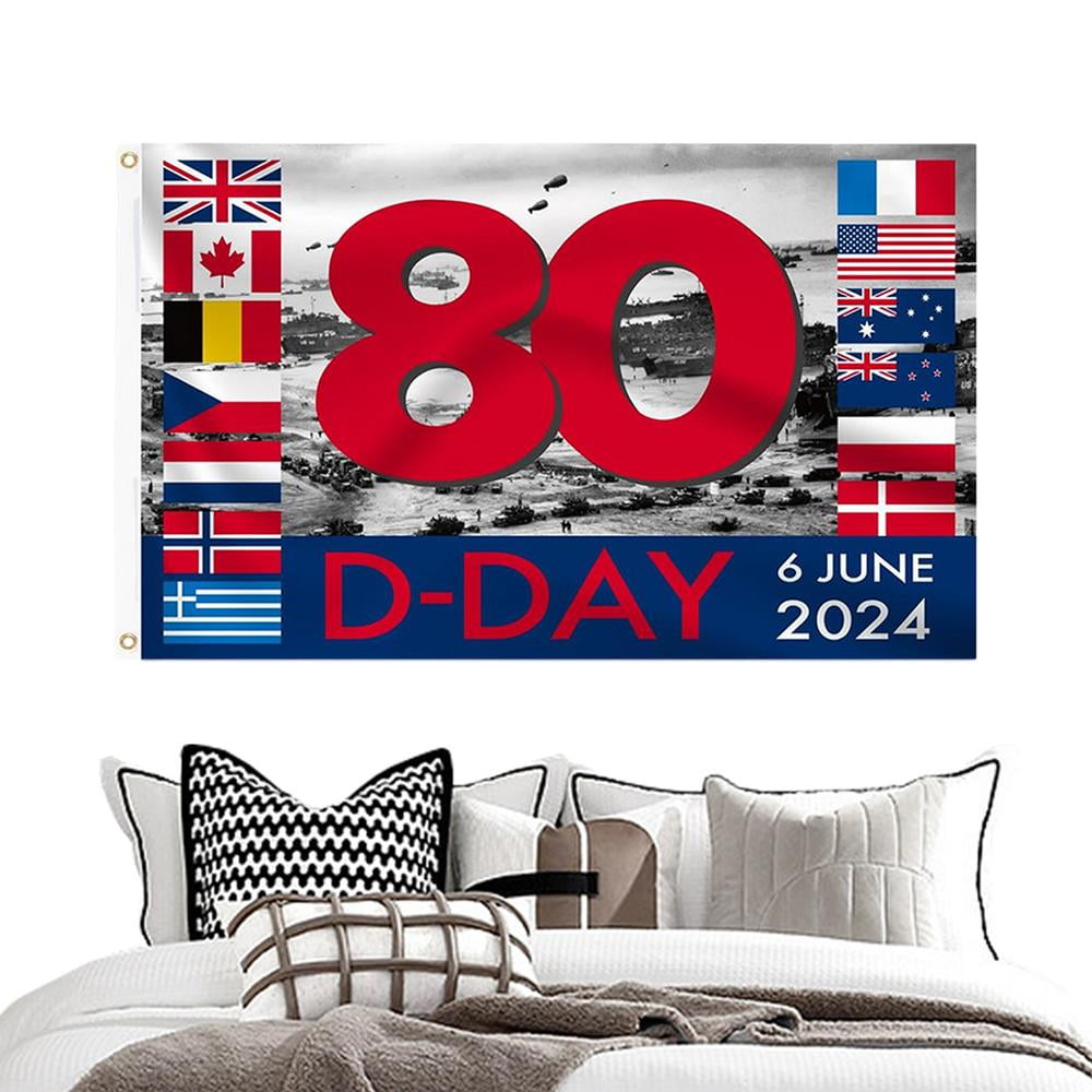 Comaie D Day Anniversary Flag 80th Multipurpose Anniversary Flag Fade ...