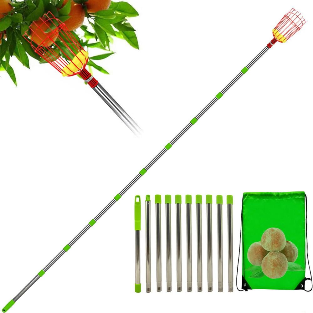 Comaie Fruit Tree Picker Stainless Steel Telescopic Fruit Picker with ...