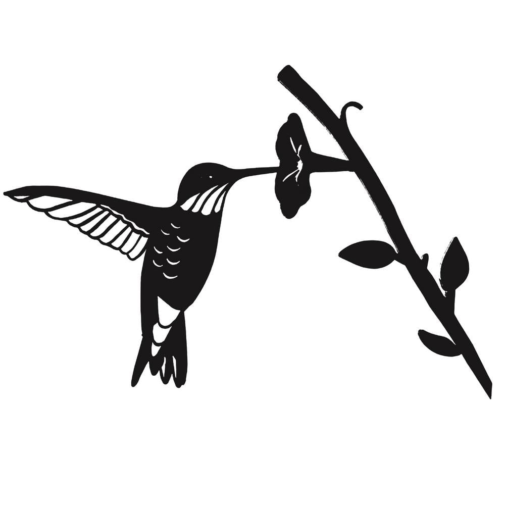Comaie Hummingbird Metal Bird Decoration Black Wrought Iron Bird On ...