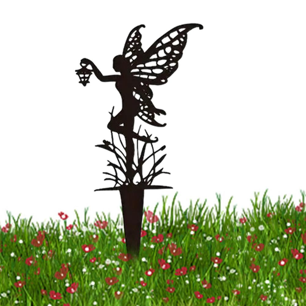 Comaie Metal Fairy Garden Decor Fairy Dancing Sculpture Metal Fairy ...