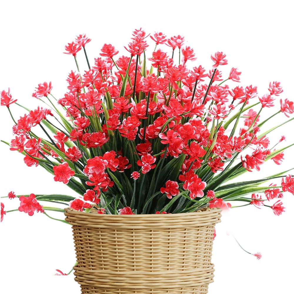 Comaie Outdoor Artificial Flowers UV Resistant Outdoor Greenery Shrubs ...