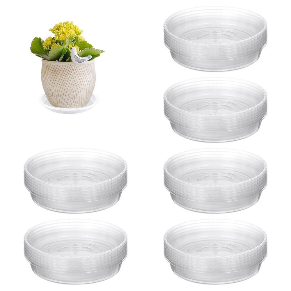 Comaie Plant Saucer 30PCS Clear Flower Pot Tray Flower Pot Drip Trays ...