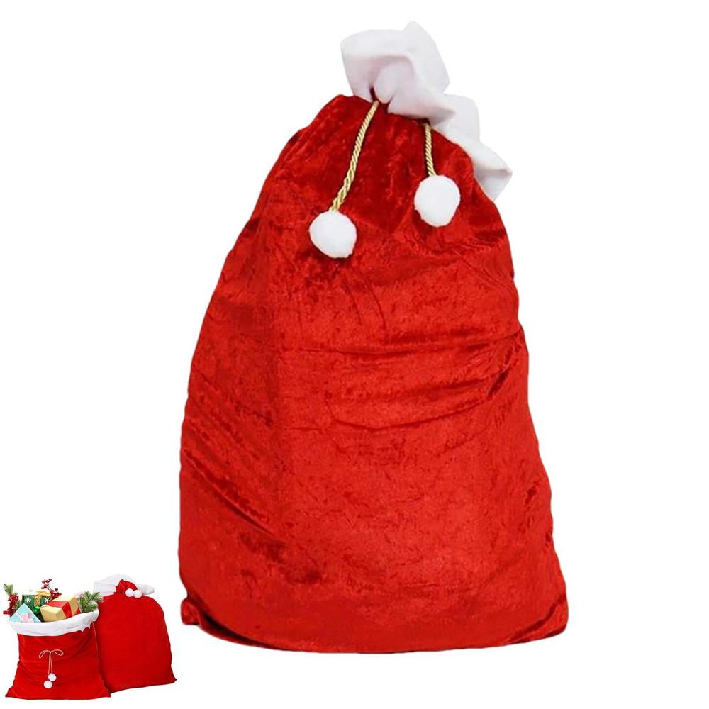 Comaie Red-Velvet Santa Bag Santa Bags for Gifts Large Christmas Santa ...