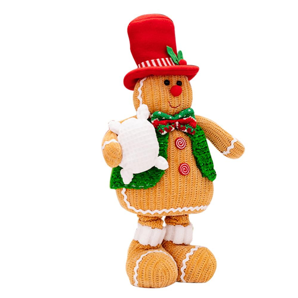Comaie Standing Gingerbread Man Soft Christmas Gingerbread Man Doll ...