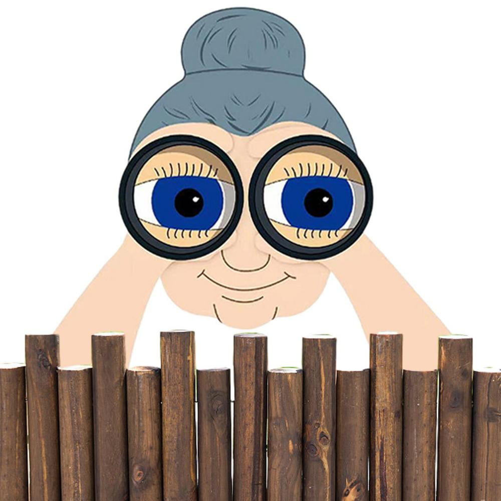 Comaie Yard Sign Nosy Old Man and Lady Fence Decoration Outdoor Garden ...