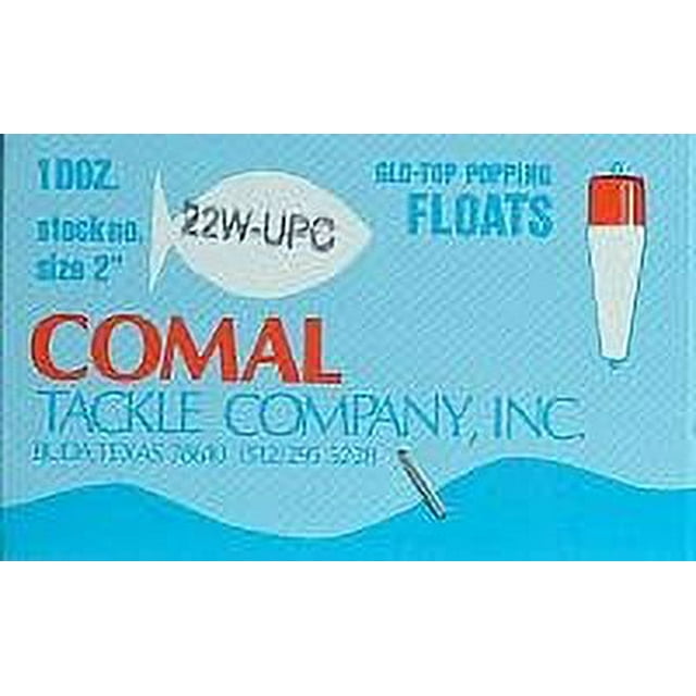 Comal Tackle 2" UnWeighted Slotted Popping Float, Red & White, 12 Pack ...