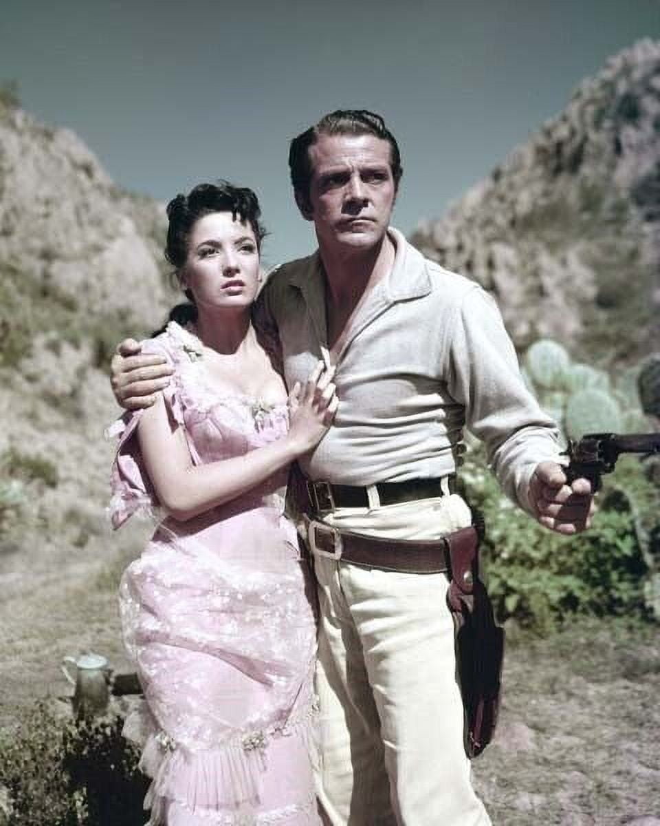 Comanche 1956 western Dana Andrews gun drawn & Linda Cristal 4x6 photo ...