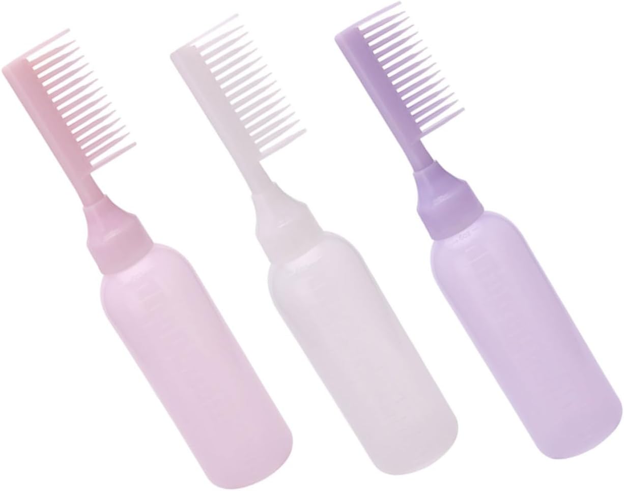 Comb Bottle Applicator 3pcs Hot Dyeing Bottle with Comb Scalp CombHair ...