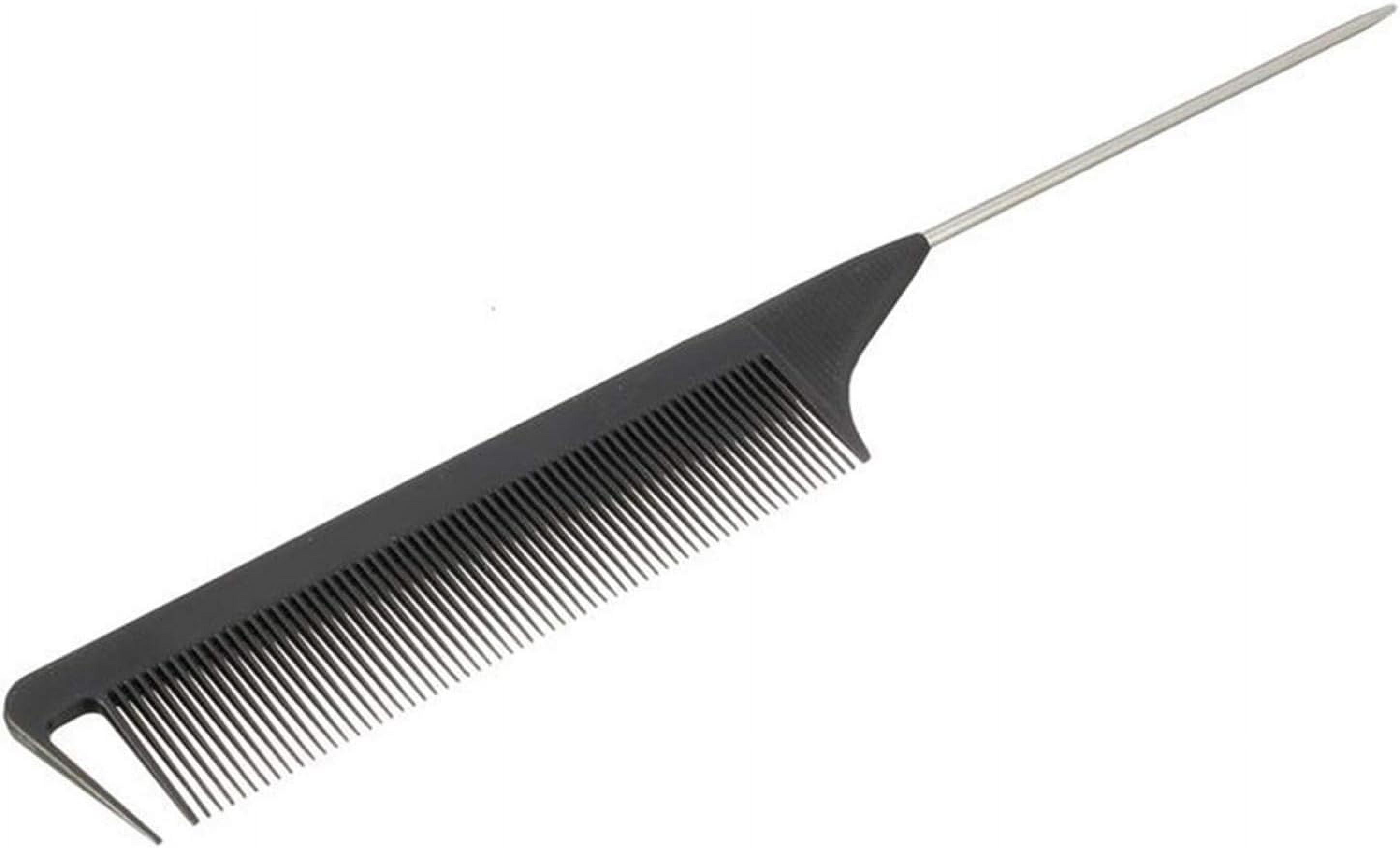 Comb Fashion Black Fine-tooth Comb Metal Pin Anti-static Hair Style ...