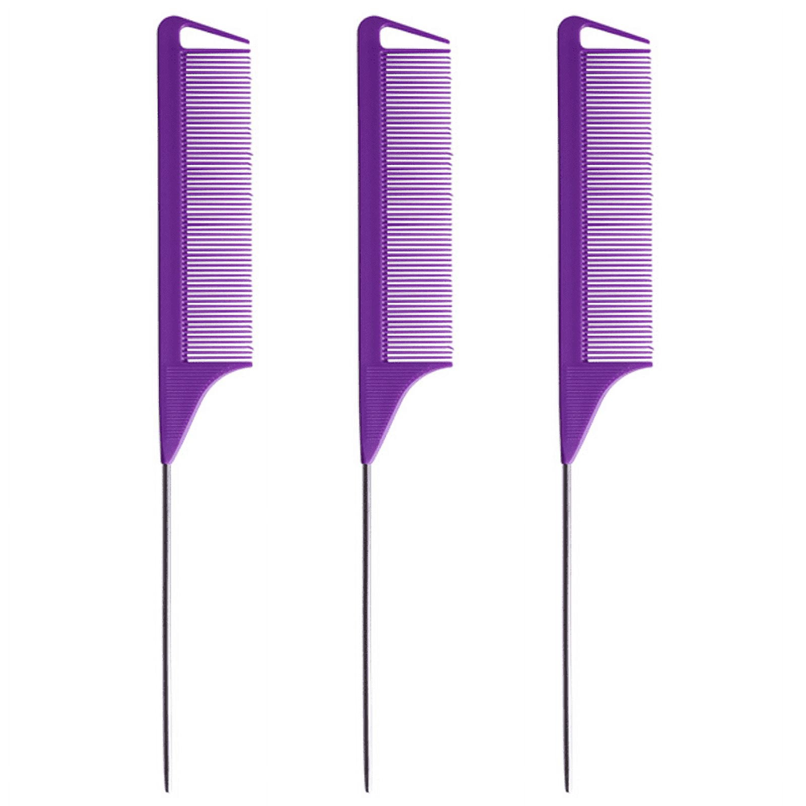 Comb For Braids Rat Tail Hair Comb Steel Pin Carbon Fiber Teasing Combs ...