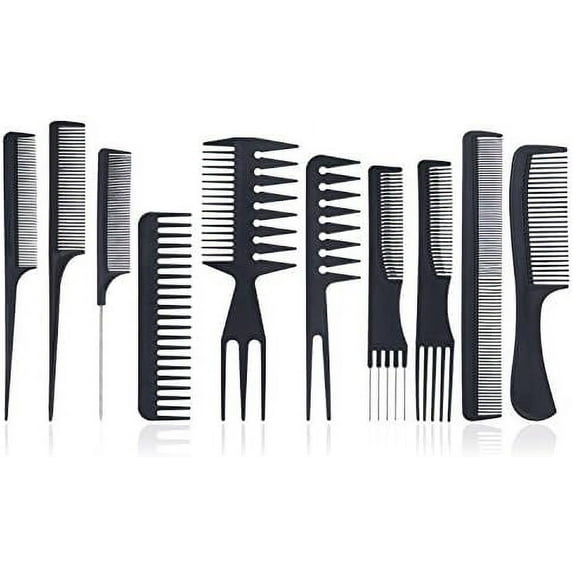 Comb Hair Kit - A Set Of 10 Professional Carbon Fiber Combs For Salon ...