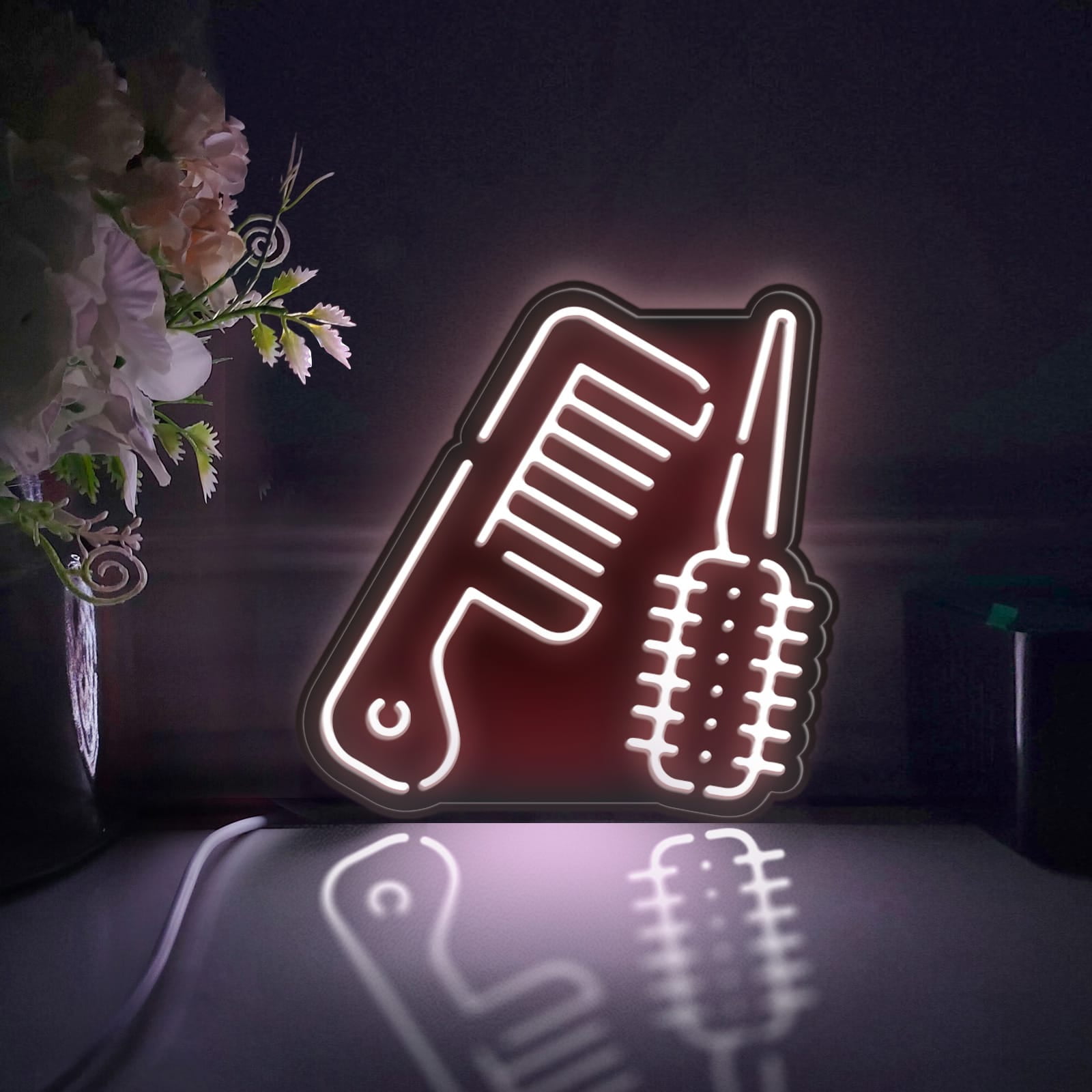 Comb Led Light Box, Dimmable Neon-Like Light Signs USB Power for Wall Decor Bedroom Decoration ...