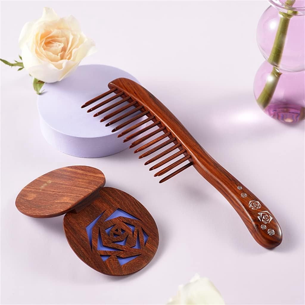 Comb Mirror Set Gift Box Home Portable Massage Comb Long Hair Short ...