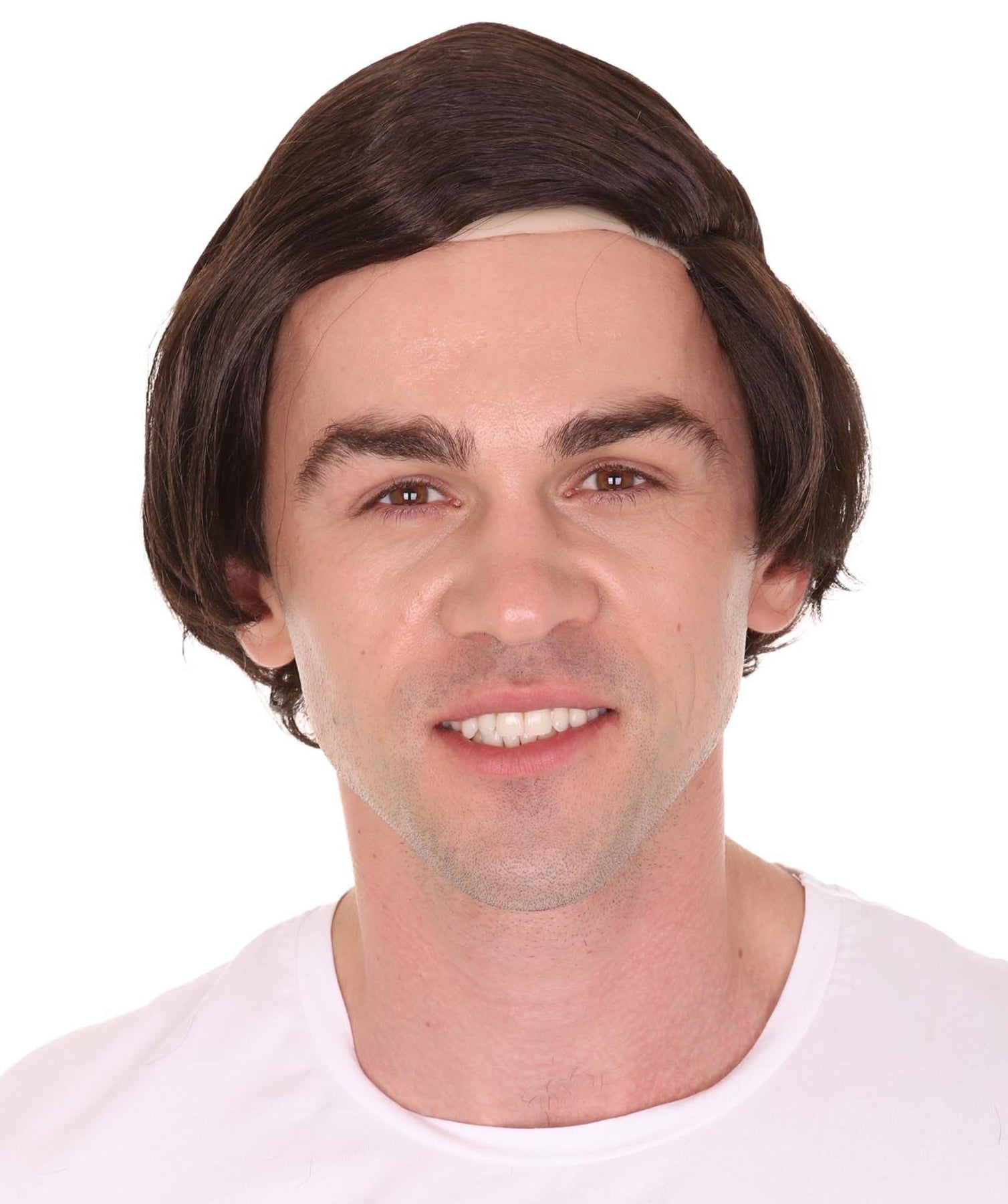 Comb Over Bald Men’s Wig – Dark Brown, Realistic Adjustable Halloween ...