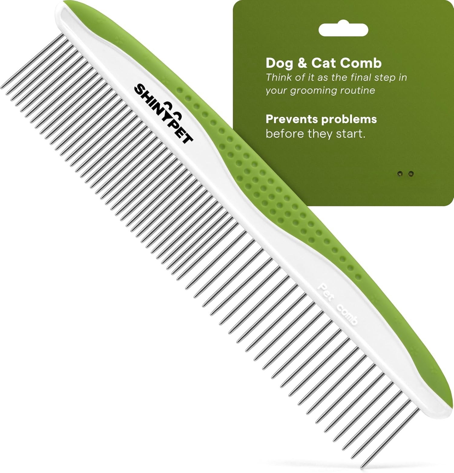 & Comb - Removes Tangles, Knots, and Matted - Tool with Stainless Steel ...
