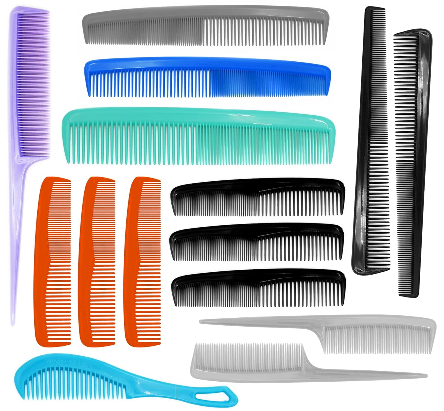 Comb - Set of 15 Combs, . Assorted Colors & Sizes! Value Pack ...