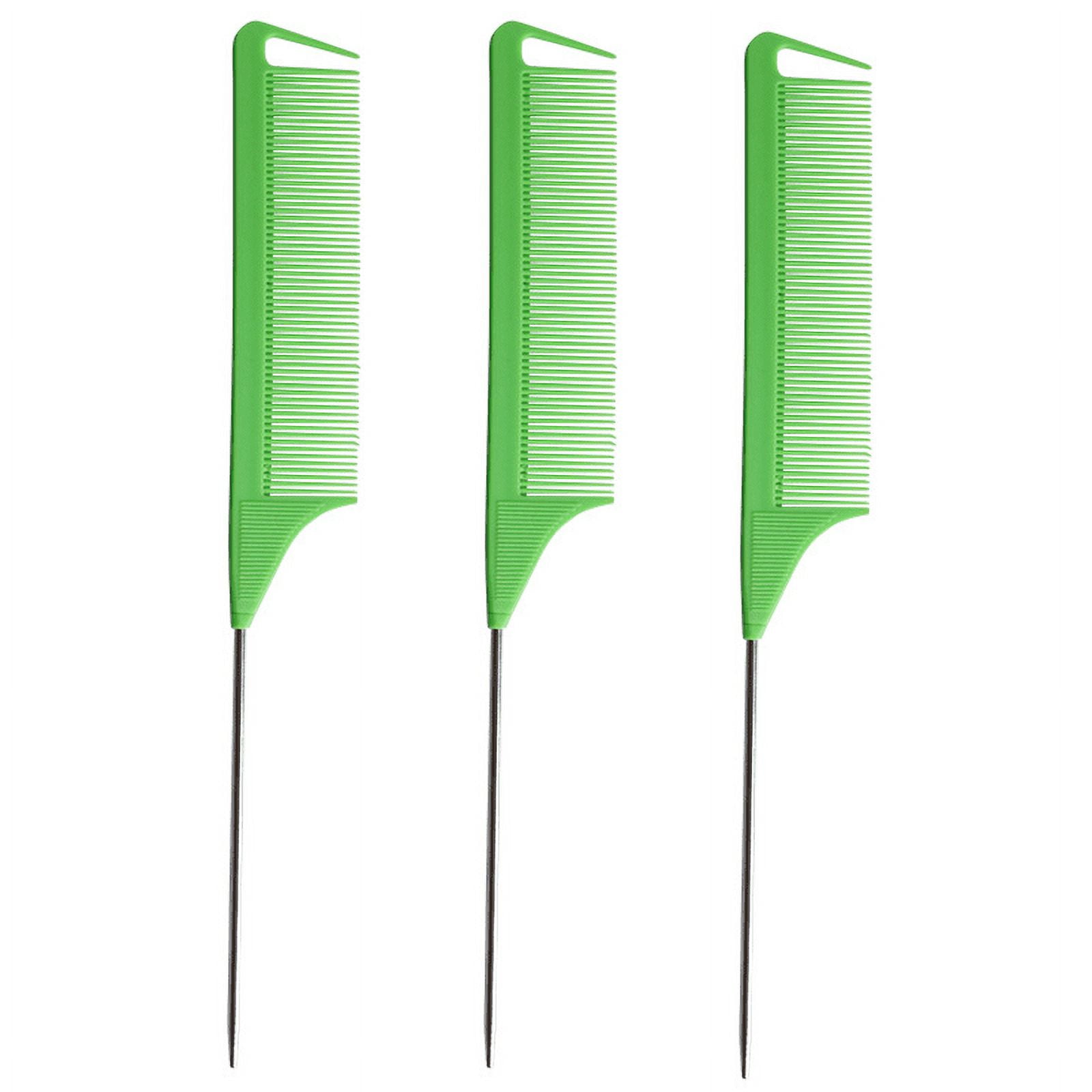 Comb for Braids Rat Tail Hair Comb Steel Pin Carbon Fiber Teasing Combs ...