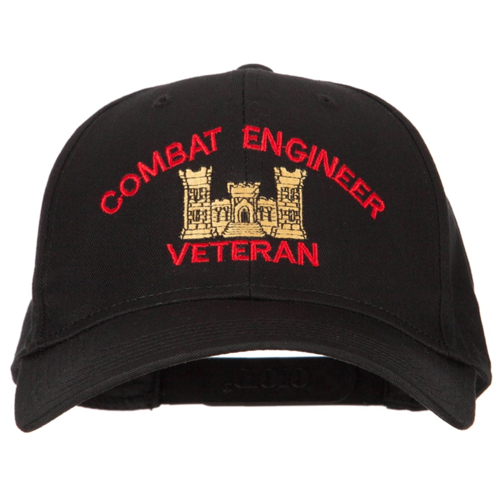 Combat Engineer Veteran Embroidered Solid Cotton Pro Style Cap - Black ...