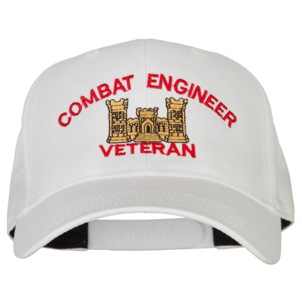 Combat Engineer Veteran Embroidered Solid Cotton Pro Style Cap - White ...