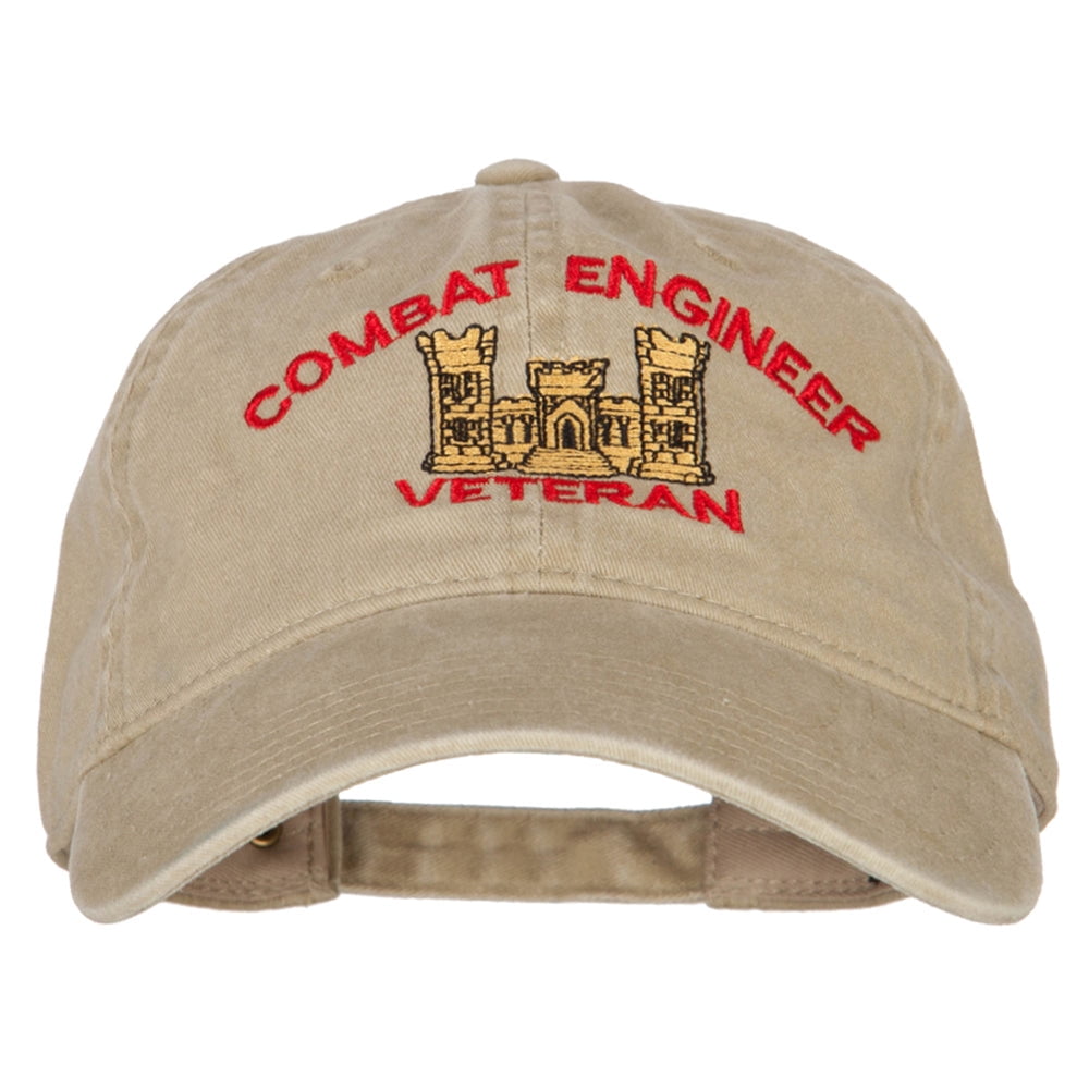 Combat Engineer Veteran Embroidered Washed Cotton Twill Cap - Khaki ...