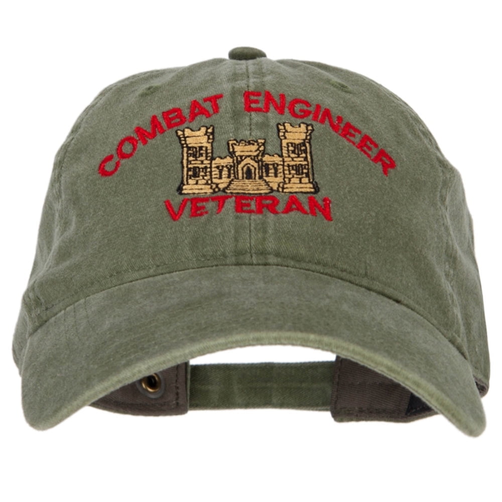Combat Engineer Veteran Embroidered Washed Cotton Twill Cap - Olive ...