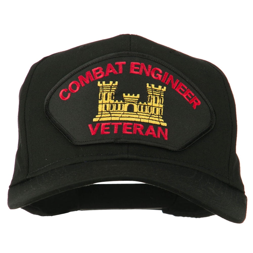 Combat Engineer Veteran Military Patch Cap - Black OSFM - Walmart.com
