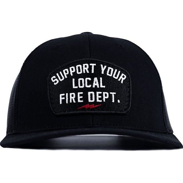 Combat Iron Support Your Local Fire Dept. Snapback Hat – Black/Black ...
