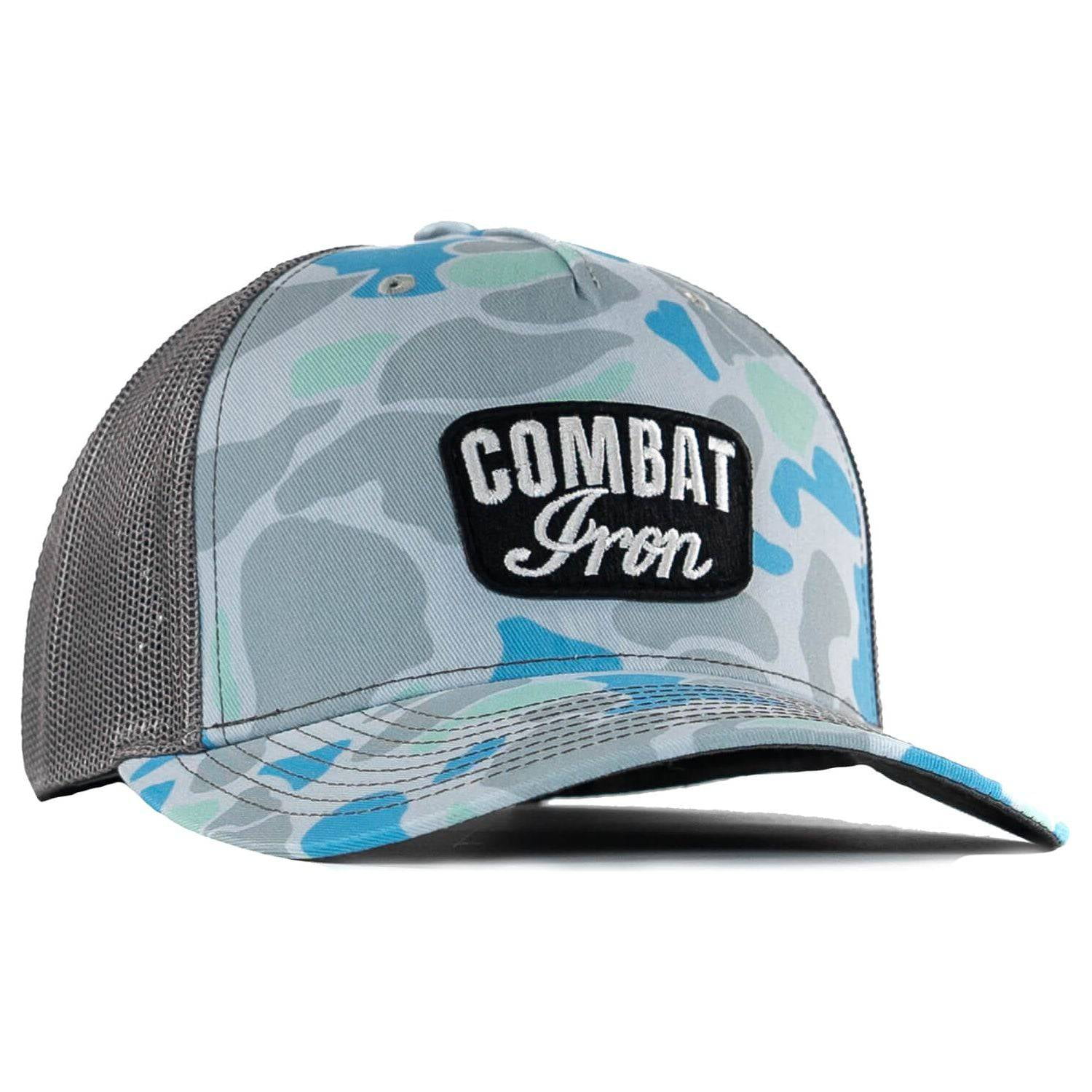 Combat Iron Branded Patch Snapback Hat Saltwater Duck Camo / Gray ...